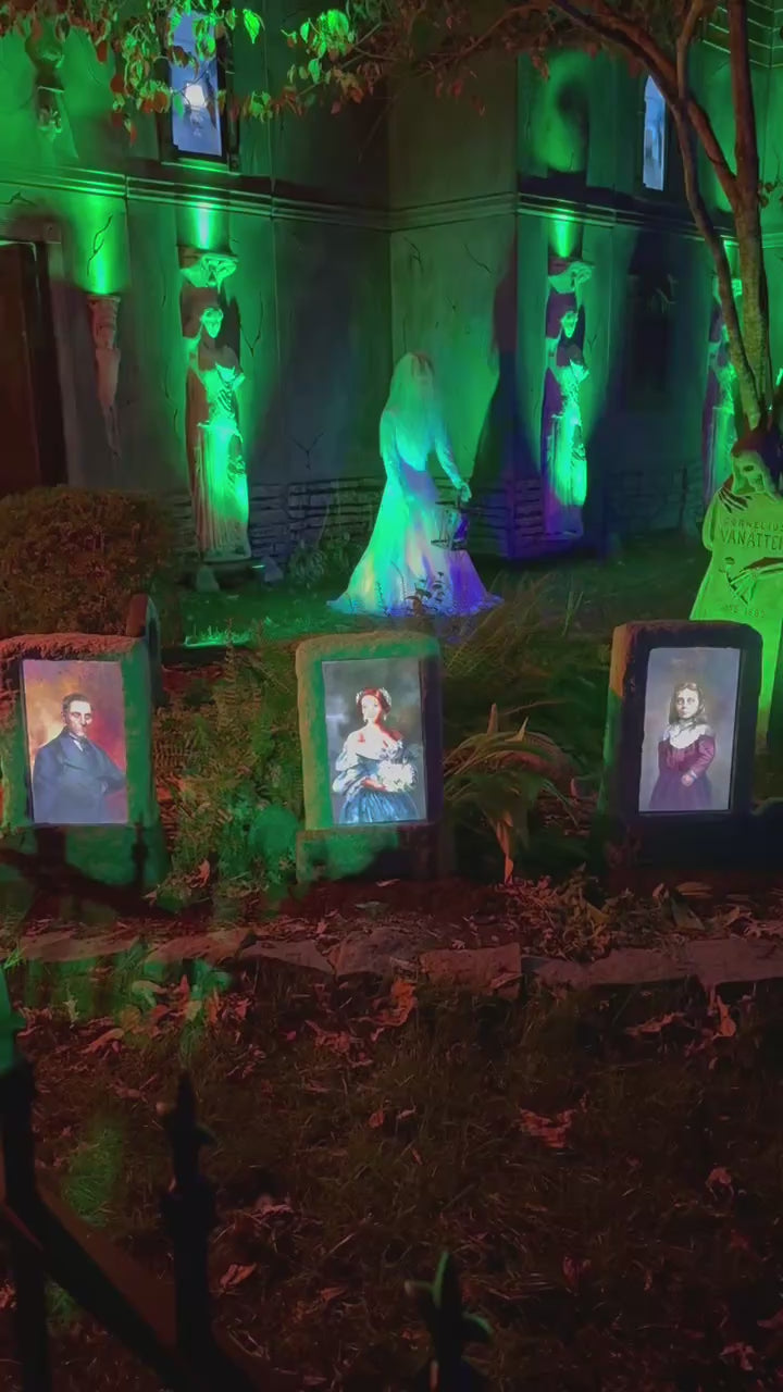 Haunted House 24" TV Enclosure – Realistic Tombstone Effect for Spooky ...